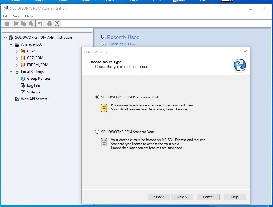 Microsoft SQL ve PDM Yeniden Yükleme Sonrası Kasa Oluşturma Sorunu