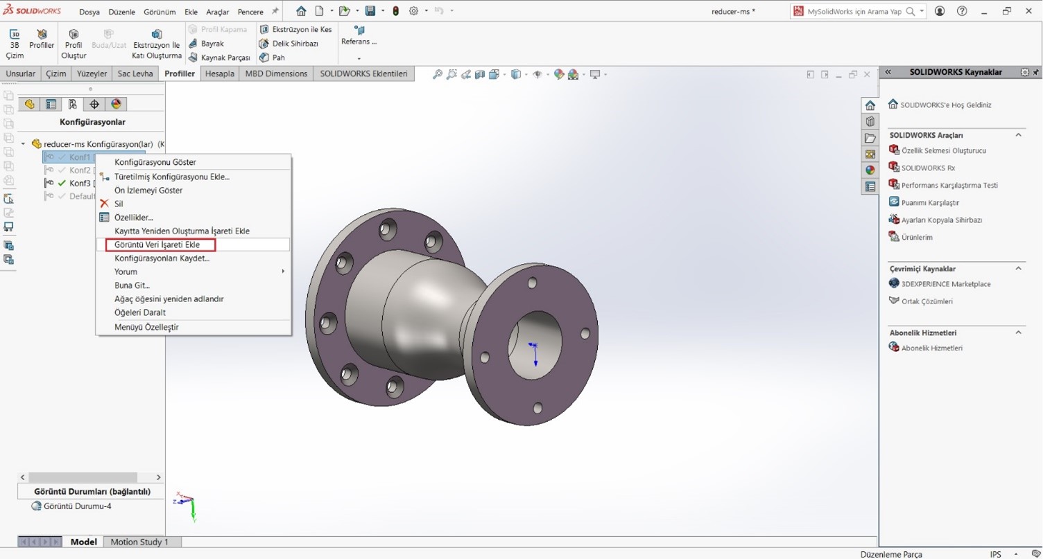 SOLIDWORKS eDrawings’te Konfigürasyonlarının Gösterilmesi - Armada ...