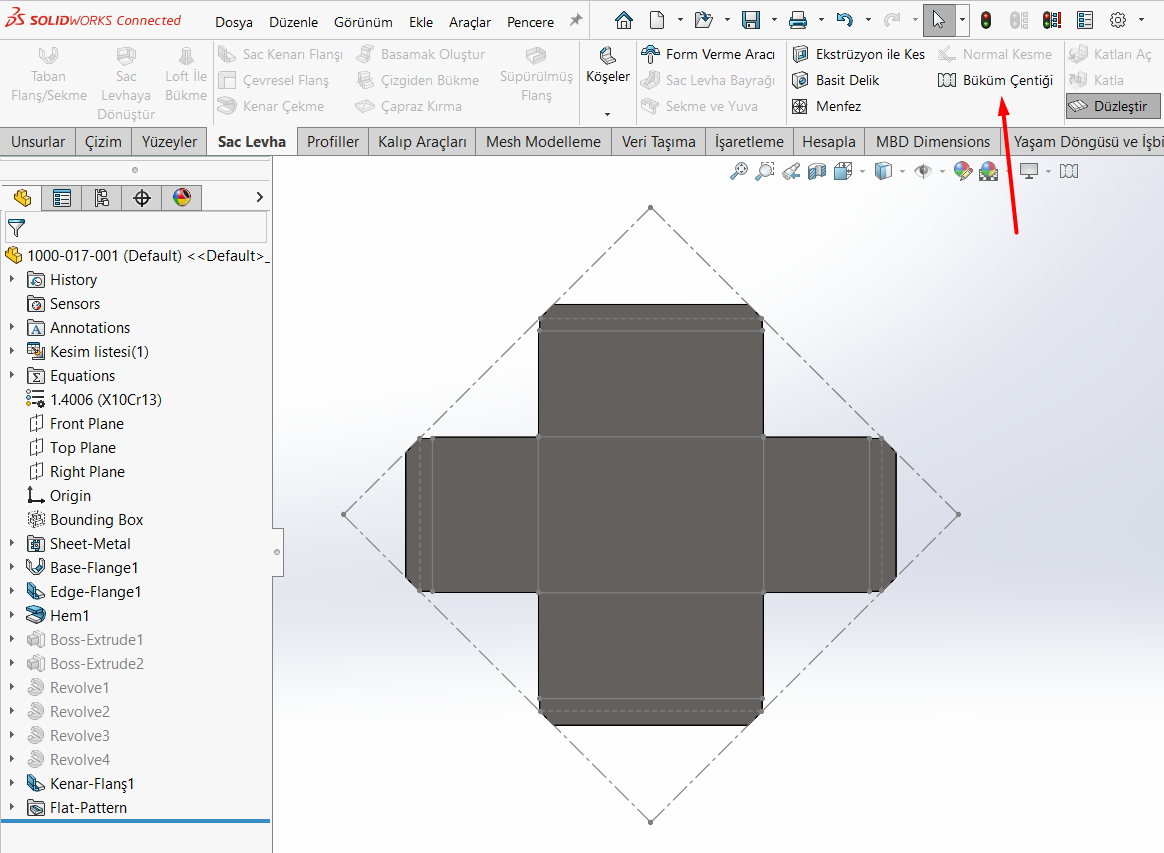 SOLIDWORKS 2025 ile Bükümlere Çentik Atma - Armada Yazılım Blog